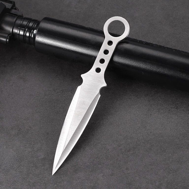 knife thrown thourgh participants card | Fixed Blade knife thrown ...